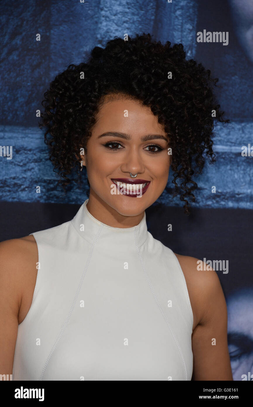 LOS ANGELES, CA. April 10, 2016: Actress Nathalie Emmanuel at the ...