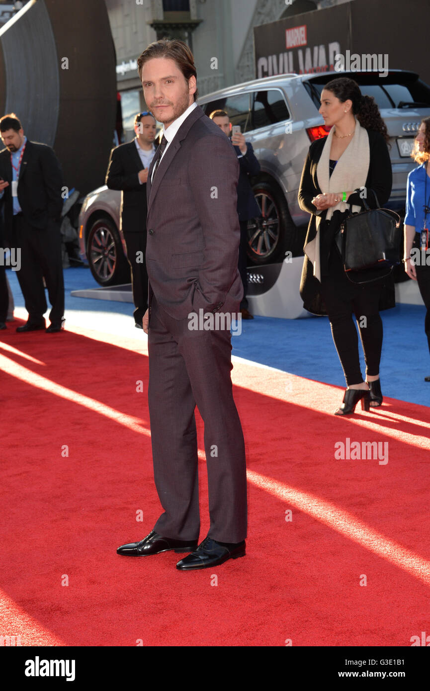 LOS ANGELES, CA. April 12, 2016: Actor Daniel Bruhl at the world ...