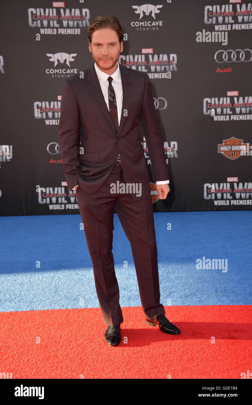 LOS ANGELES, CA. April 12, 2016: Actor Daniel Bruhl at the world ...