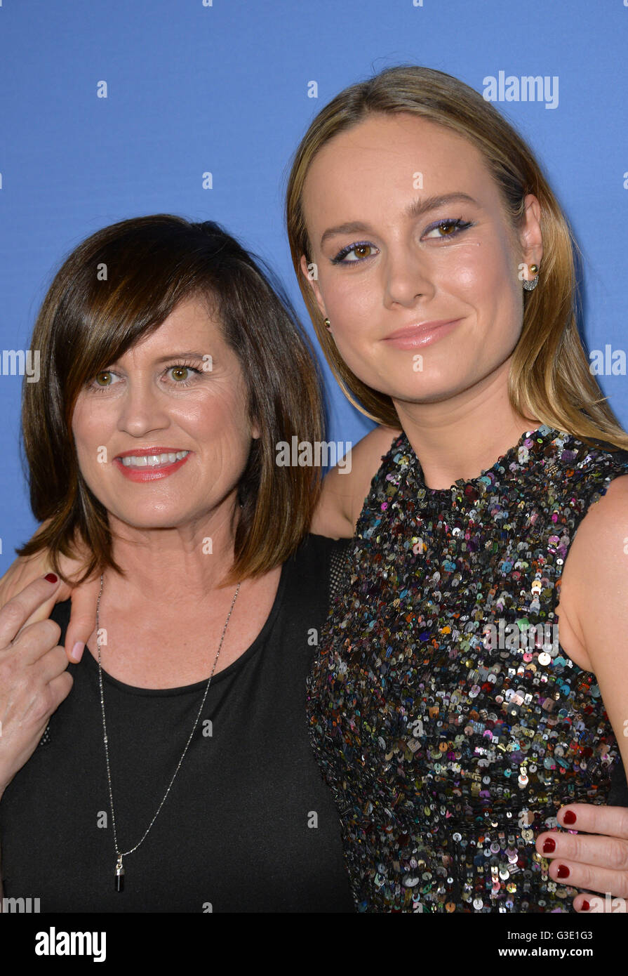 LOS ANGELES, CA - OCTOBER 13, 2015: Actress Brie Larson & mother at the ...