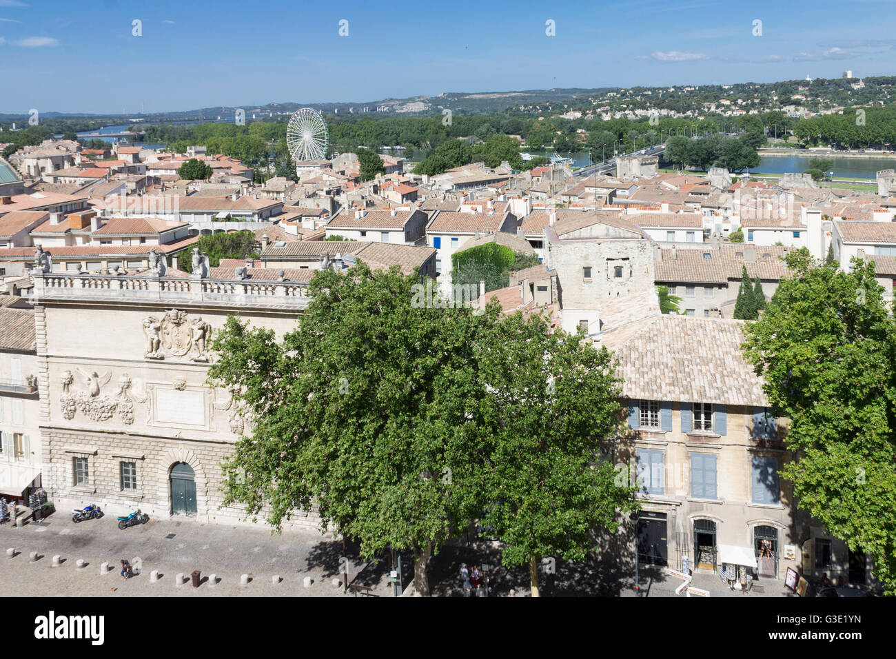 Historical Buildings Rhone River Avignon Provence France Stock Photo ...