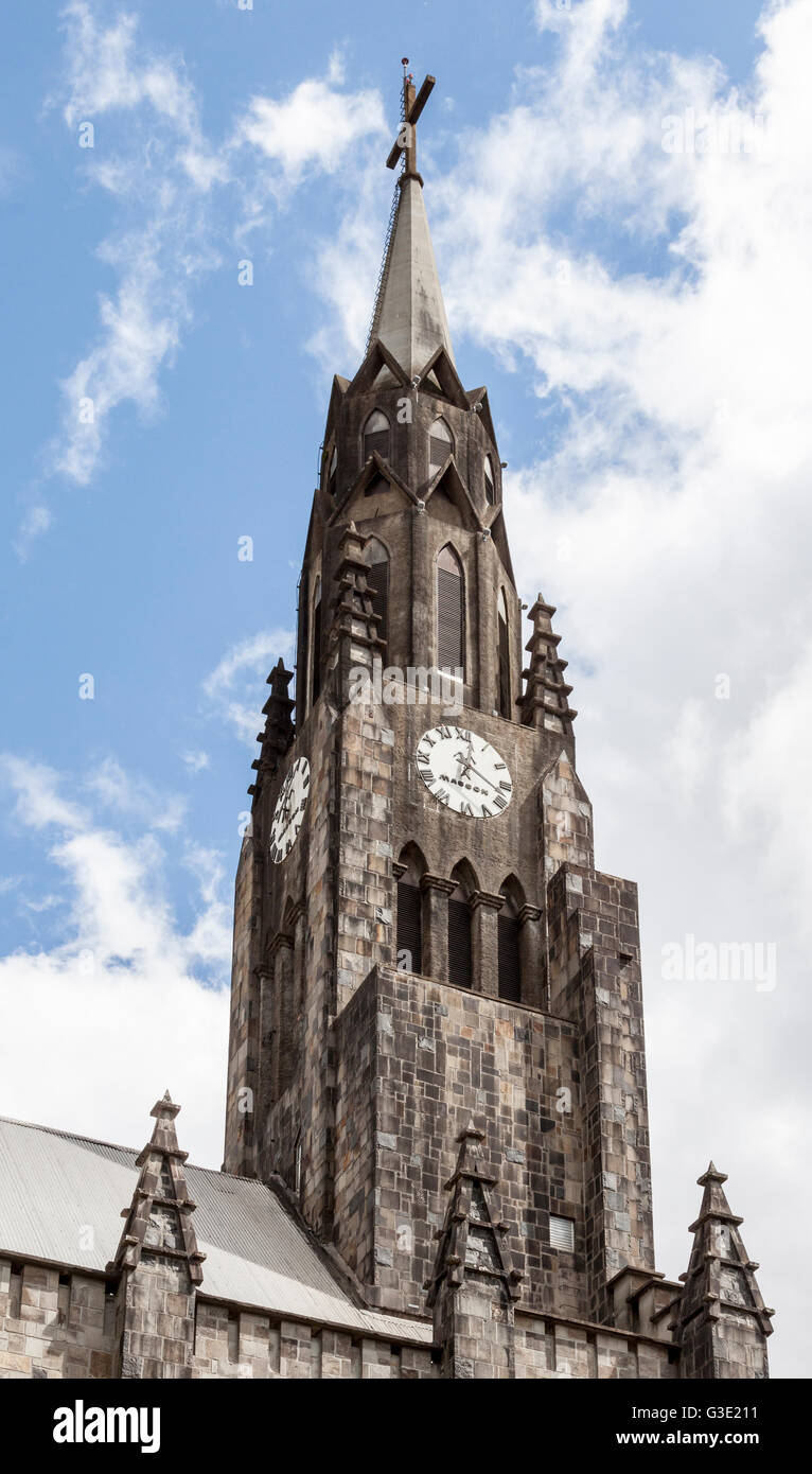 Stone Cathedral Clock Tower Canela Brazil Stock Photo - Alamy