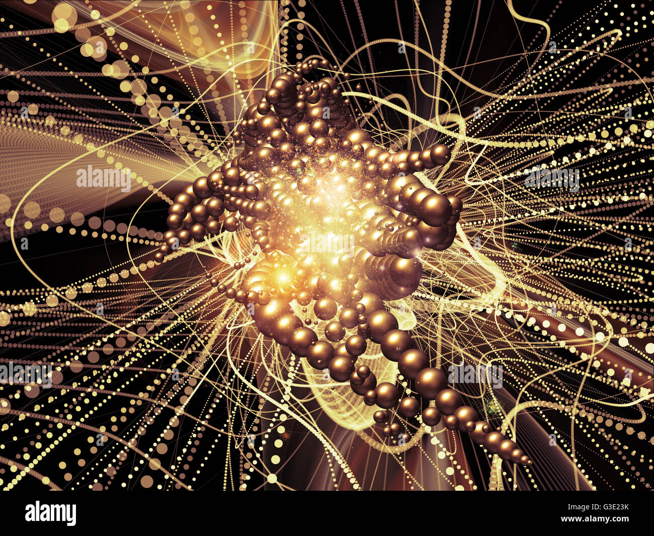 Trails of Technology series. Backdrop of particle trails, light and ...