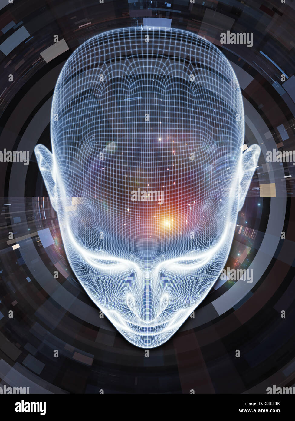 Insight In Mind series. Background design of human head rendering and ...