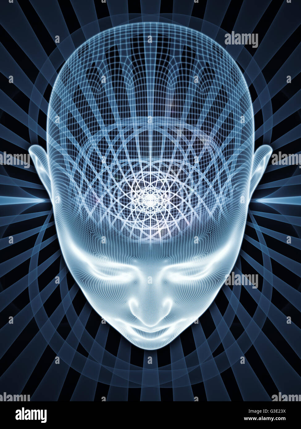 Insight In Mind series. Creative arrangement of human head rendering ...