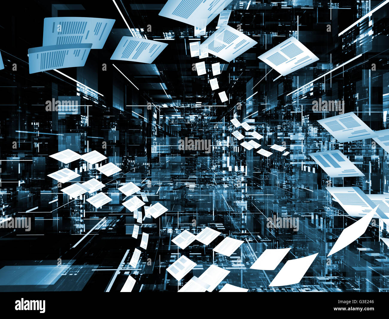 Document Swirl series. Background design of document pages and virtual ...