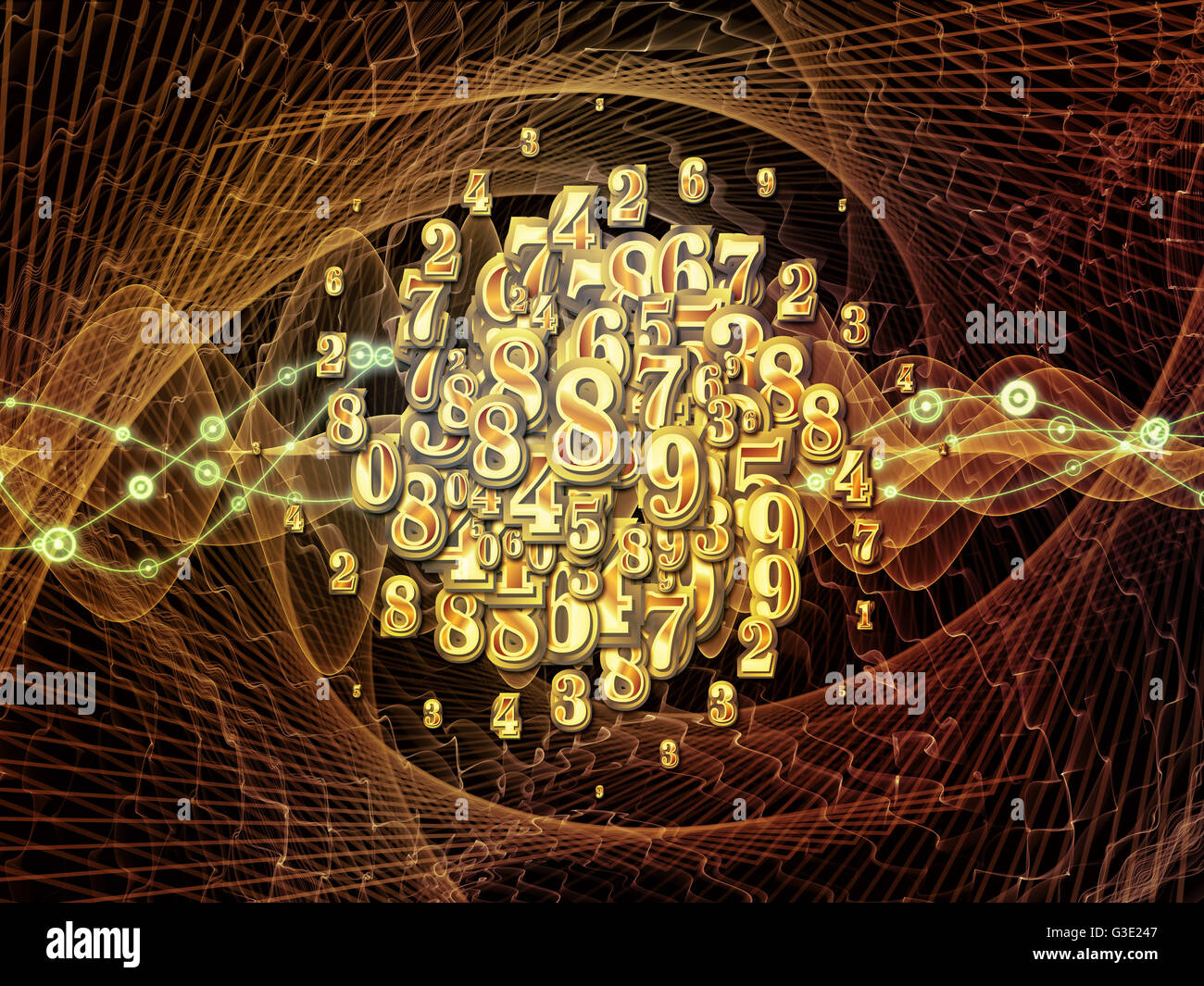 Digital Swirl series. Composition of digits and technological patterns ...