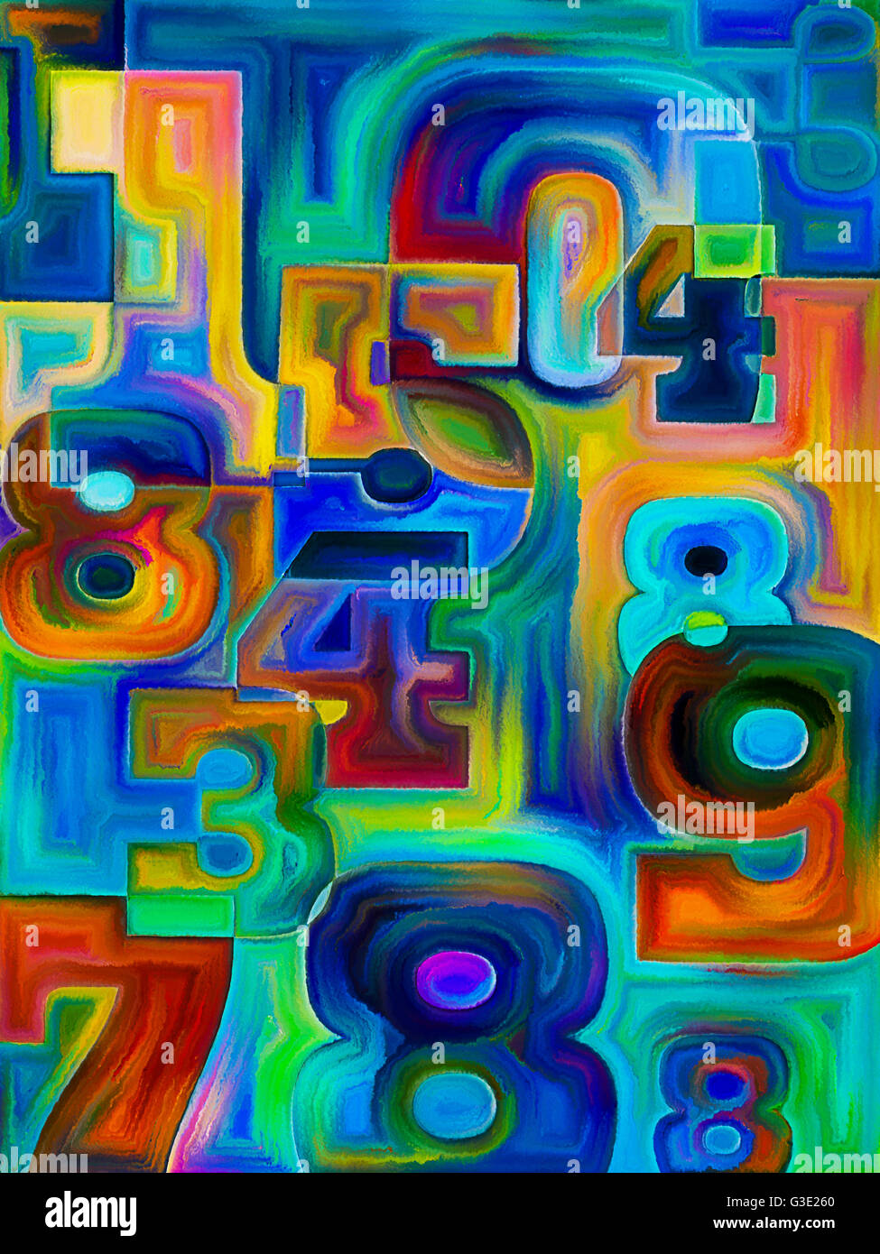 Decimal Paint series. Design composed of painted decimal digits as a ...