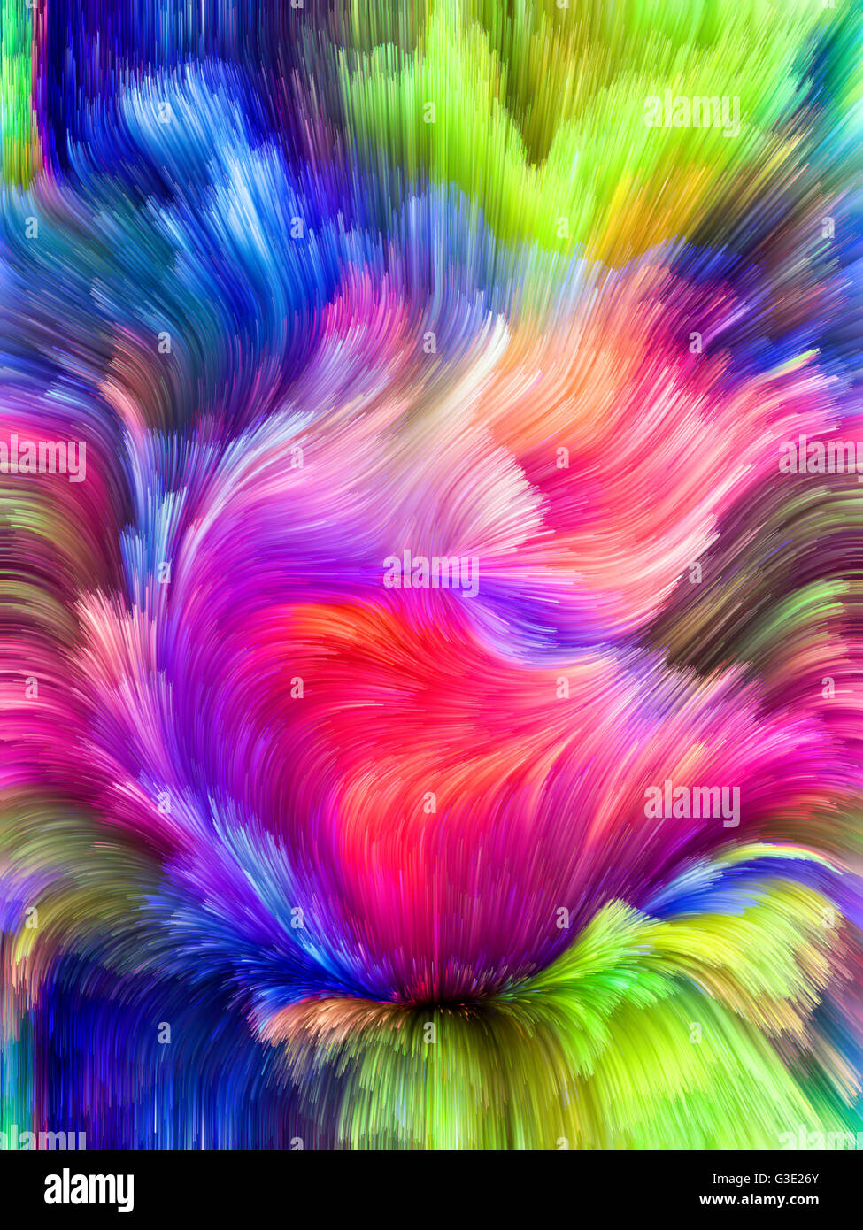 Color Explosion series. Arrangement of colorful streaks on the subject ...