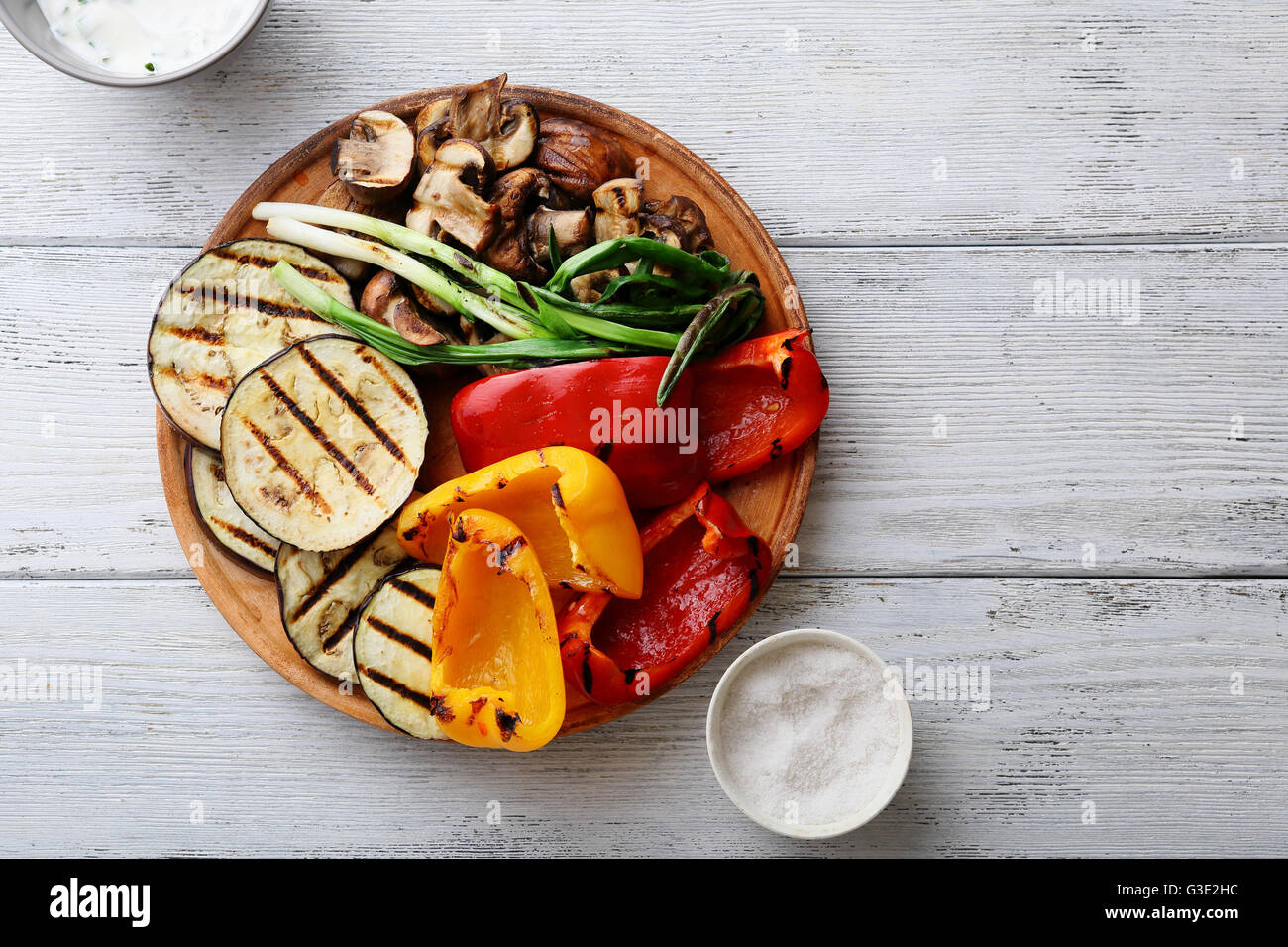 grilled vegetables mix on plate, above Stock Photo - Alamy
