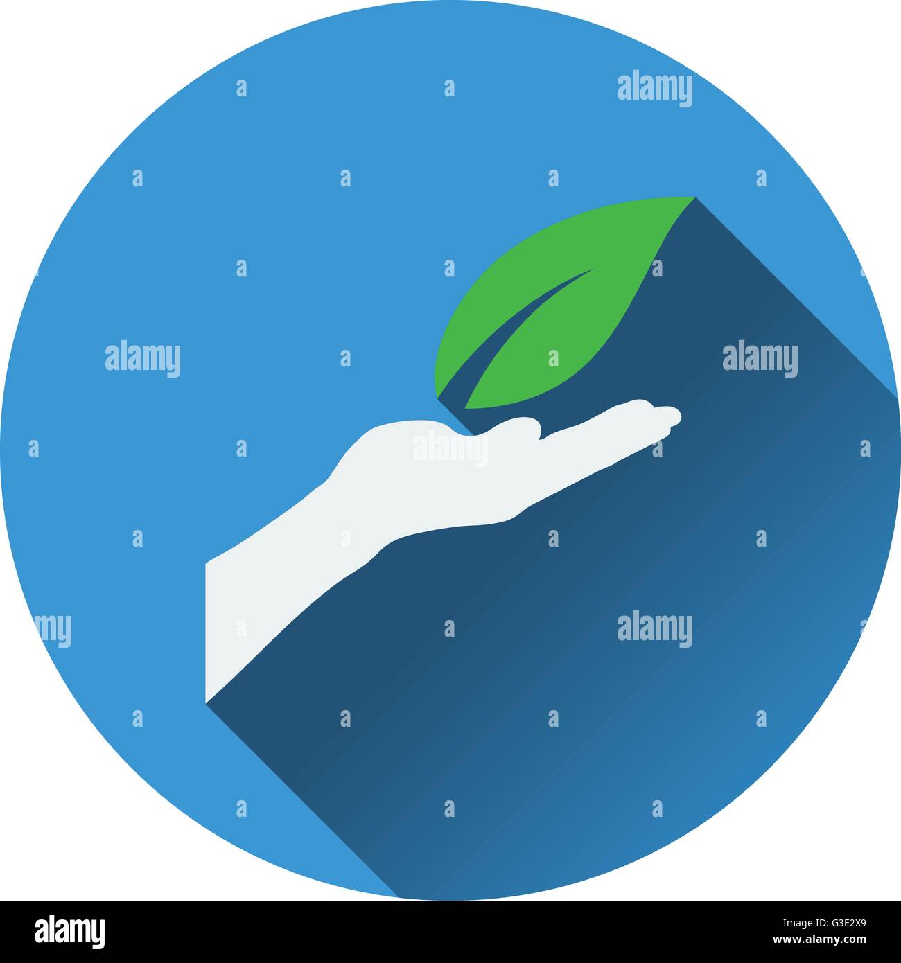 Hand holding leaf icon. Flat design. Vector illustration Stock Vector ...