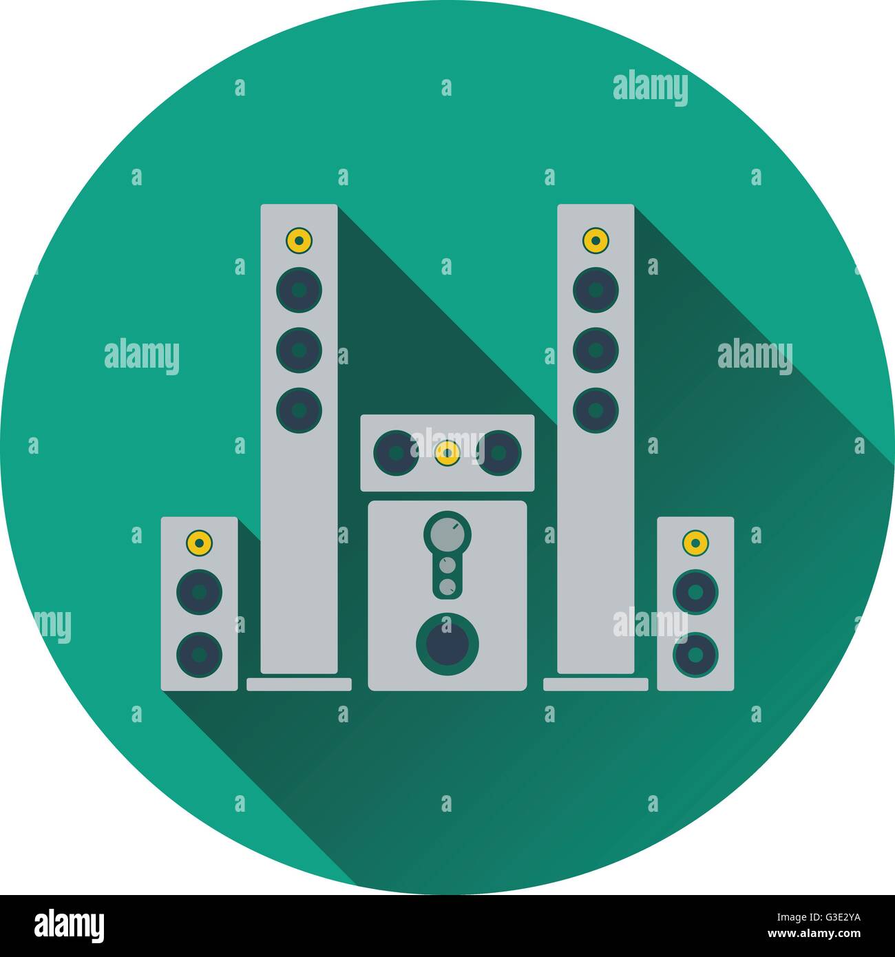 Audio system speakers icon. Flat design. Vector illustration Stock ...