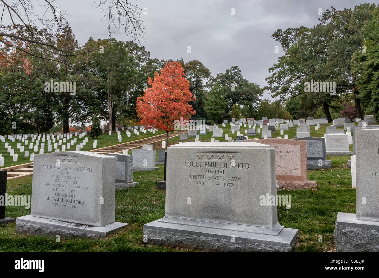 Headstones at Arlington National Cemetery ,a United States military ...