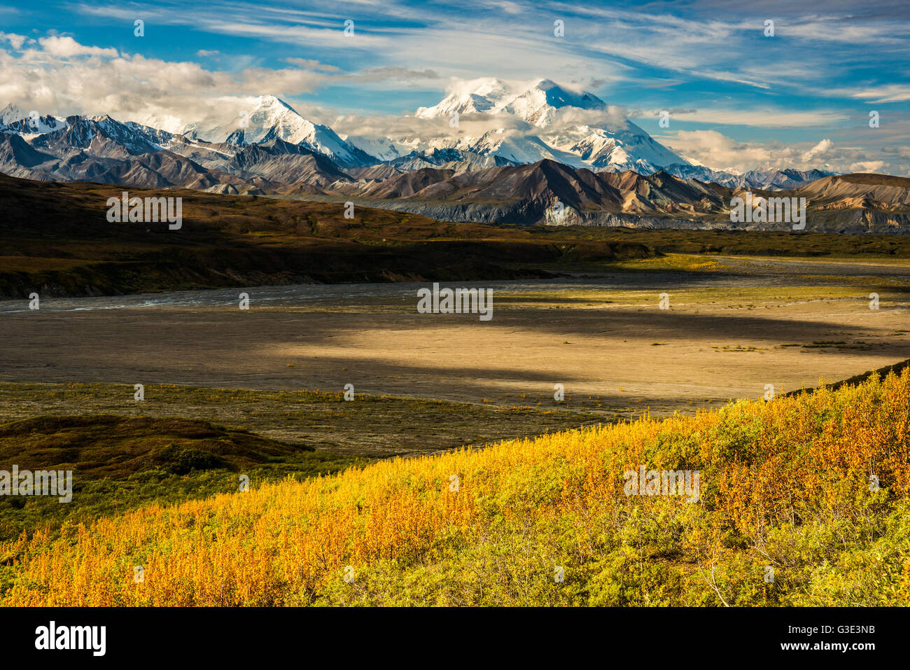 Scenic view of Denali and the Alaska Range, Denali National Park and ...
