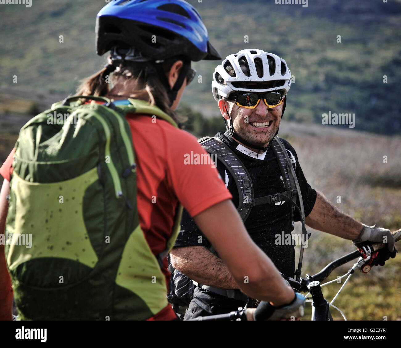 Muddy mountain bikers on the Resurrection Pass Trail in the Chugach ...