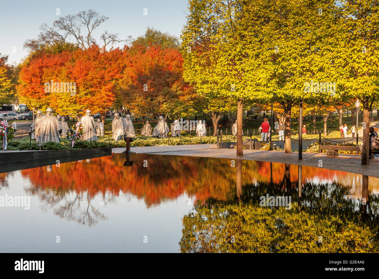 Ghostly steel statues of soldiers at the Korean War Veterans Memorial ...