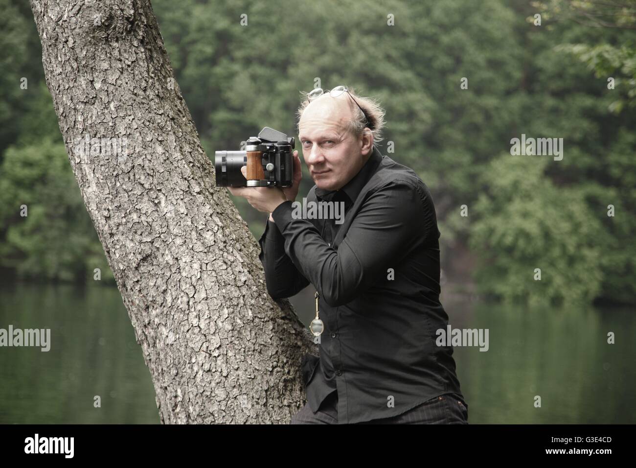 German photographer and photo artist Andre Rival is pictured in Berlin ...