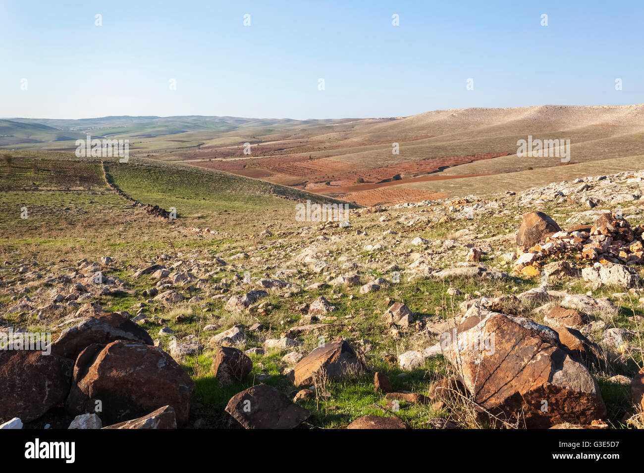 Ancient ruins of the oldest civilization; Gobekli Tepe, Turkey Stock ...