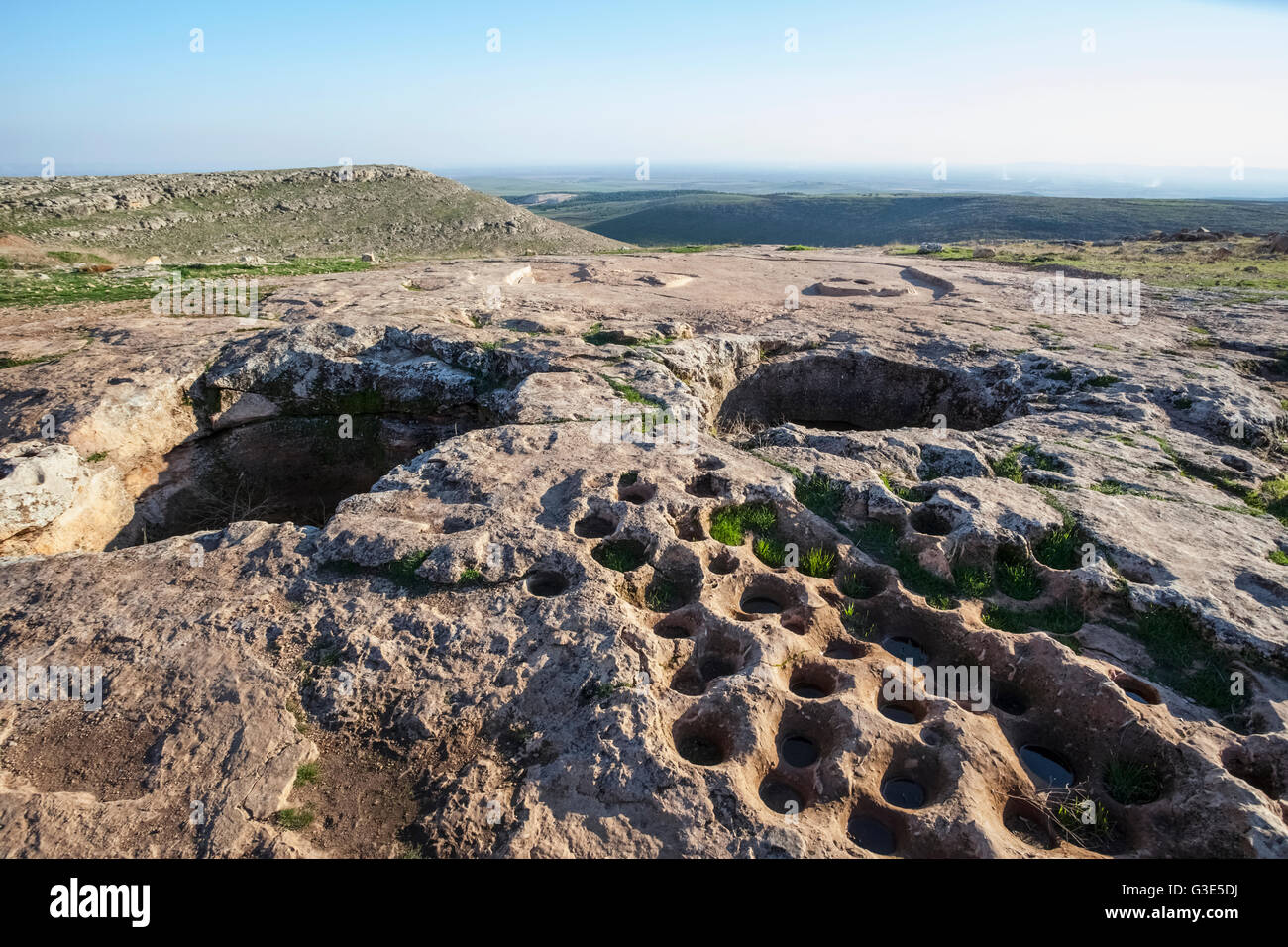 Ancient ruins of the oldest civilization; Gobekli Tepe, Turkey Stock ...