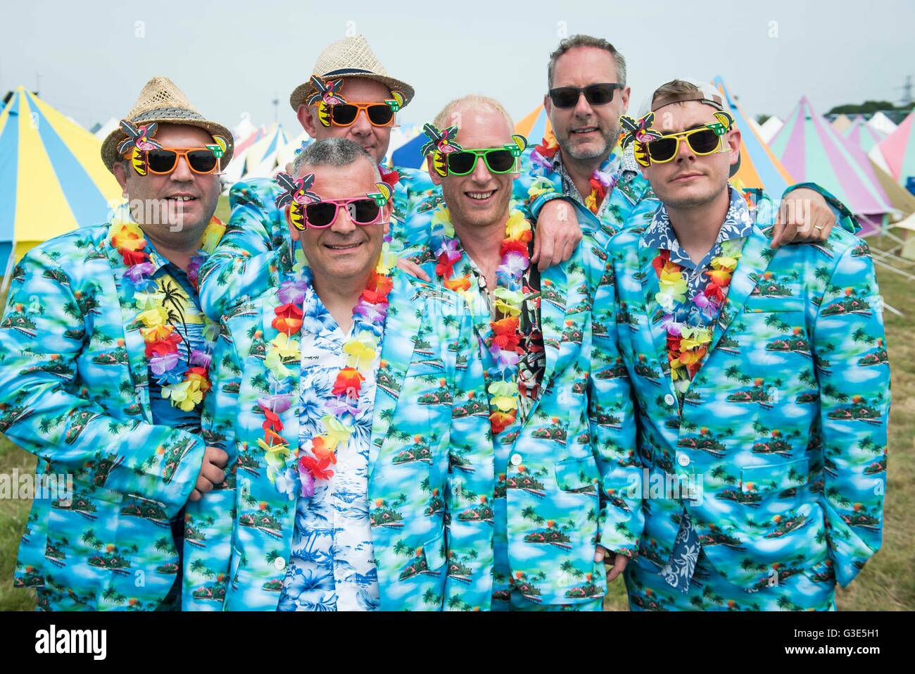Festival-goers at the Isle of Wight Festival, in Seaclose Park, Newport ...