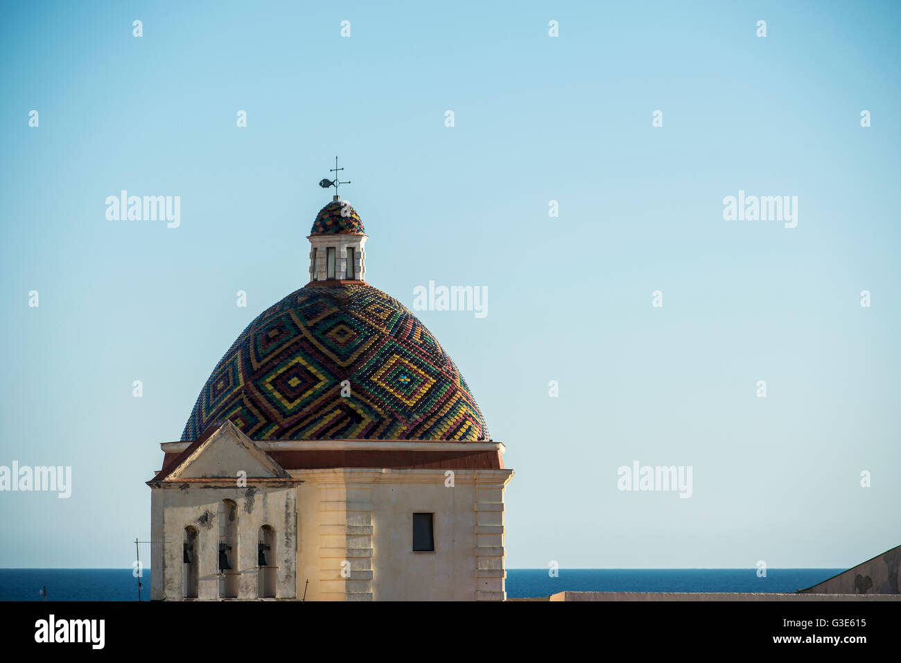 Beautiful mosaics at the dome of the Church of St Michael; Alghero ...