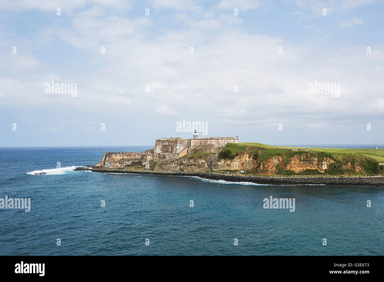 Lighthouse and cliff; San Juan, Puerto Rico Stock Photo - Alamy