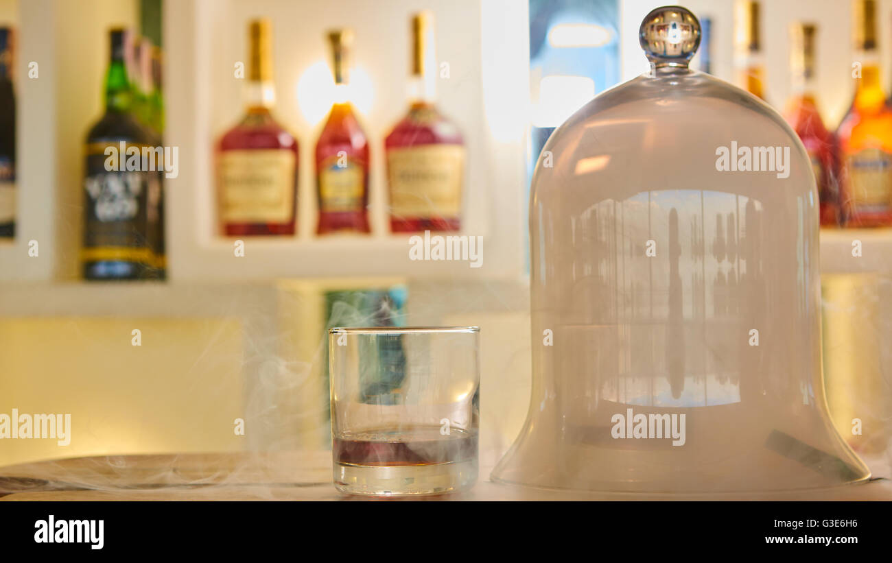 Guatemalan rum under a glass dome Stock Photo - Alamy