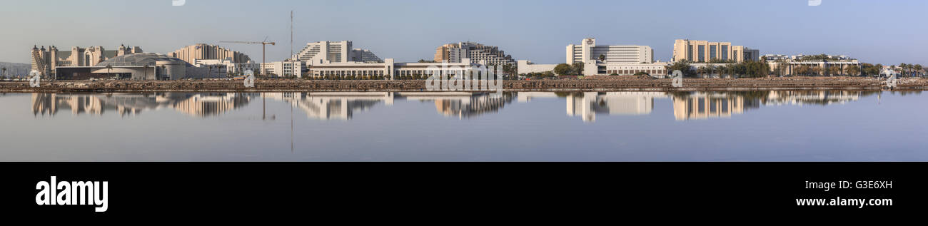 The hotel strip from the salt flats, Eilat, Israel Stock Photo - Alamy