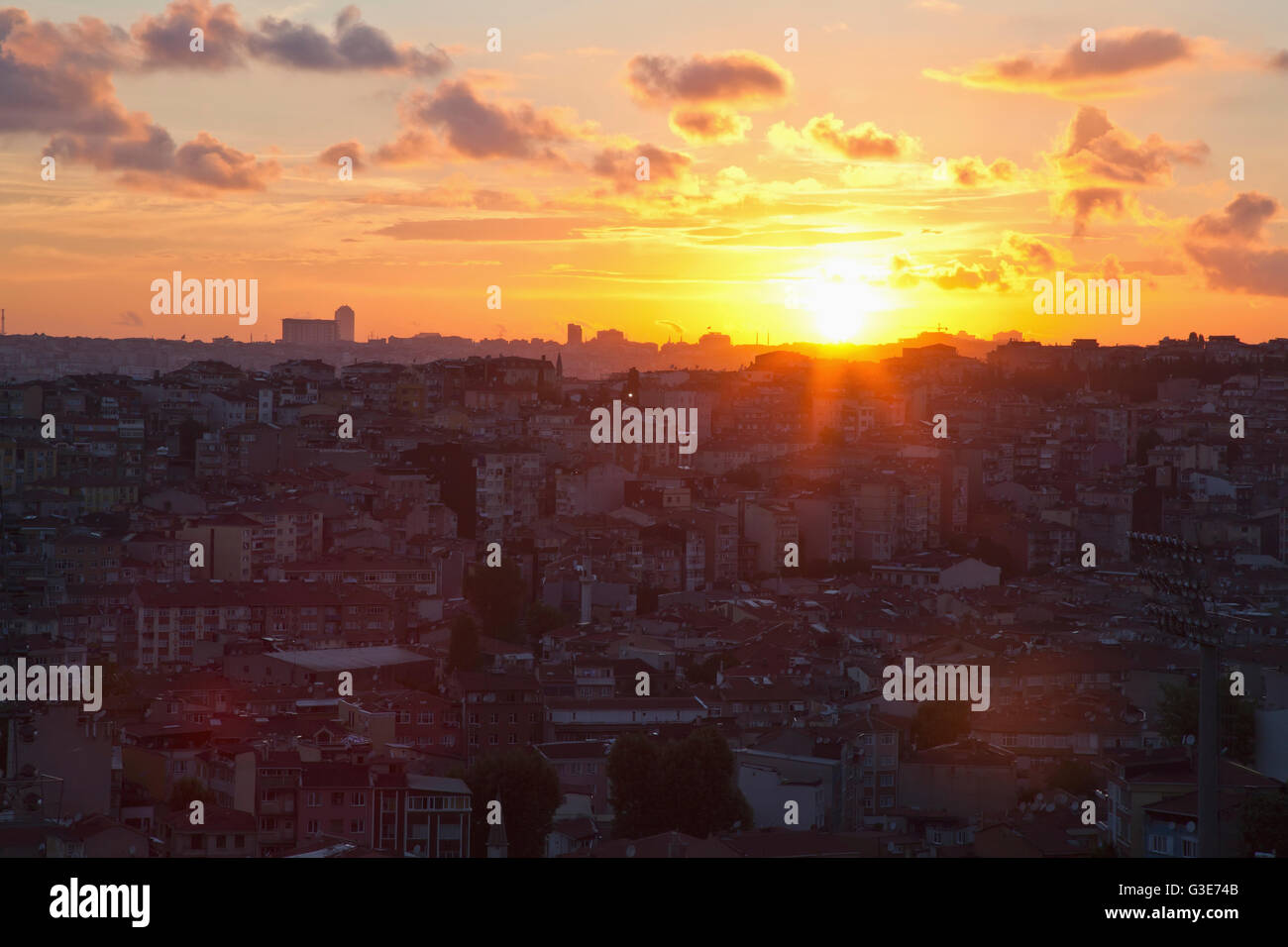 Sunset view in Beyoglu district; Istanbul, Turkey Stock Photo - Alamy