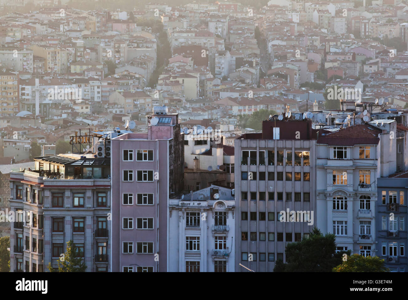 Dusk light over Beyoglu district; Istanbul, Turkey Stock Photo - Alamy