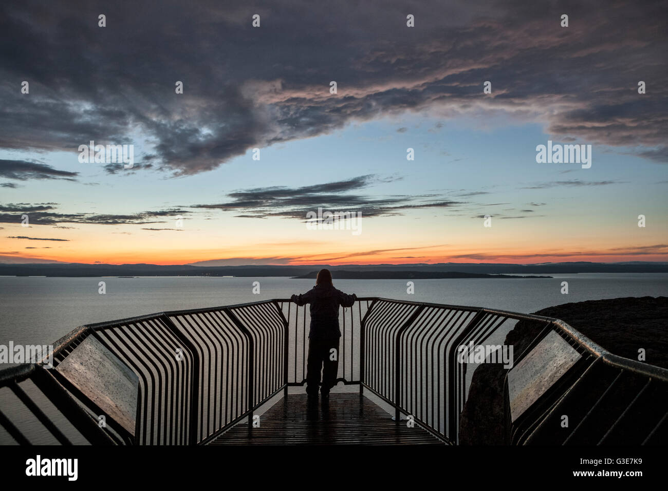 Mature woman looking over lake hi-res stock photography and images - Alamy