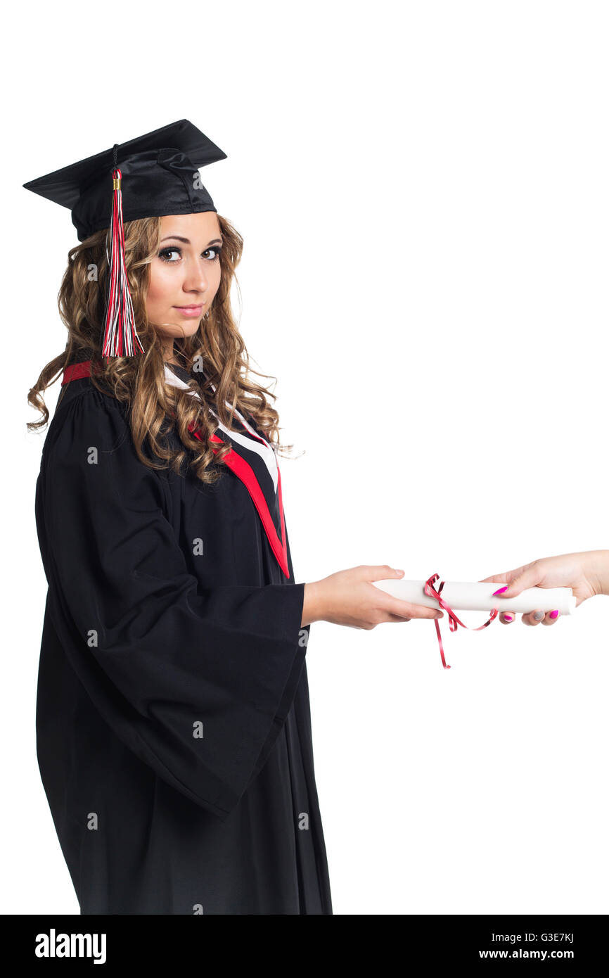 Handing certificate diploma hi-res stock photography and images - Alamy