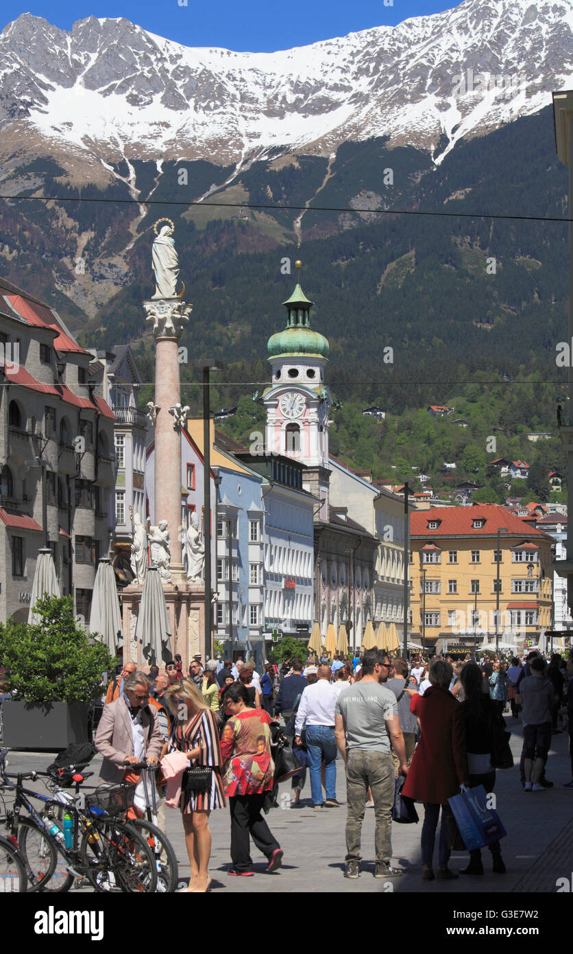 Austria, Tyrol, Innsbruck, Maria-Theresien St, people Stock Photo - Alamy