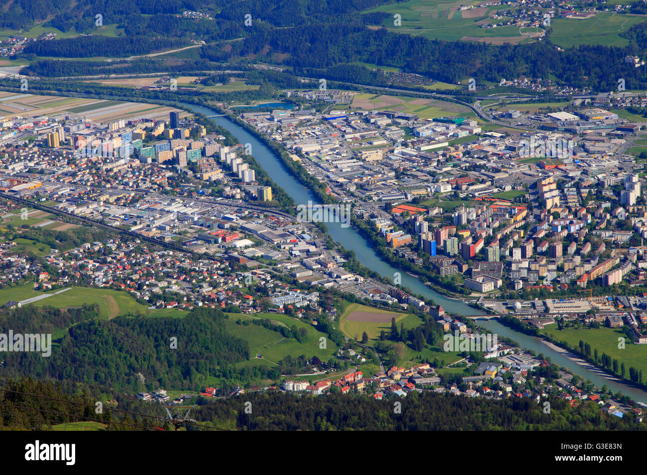 Aerial View Of Innsbruck Stock Photos & Aerial View Of Innsbruck Stock ...