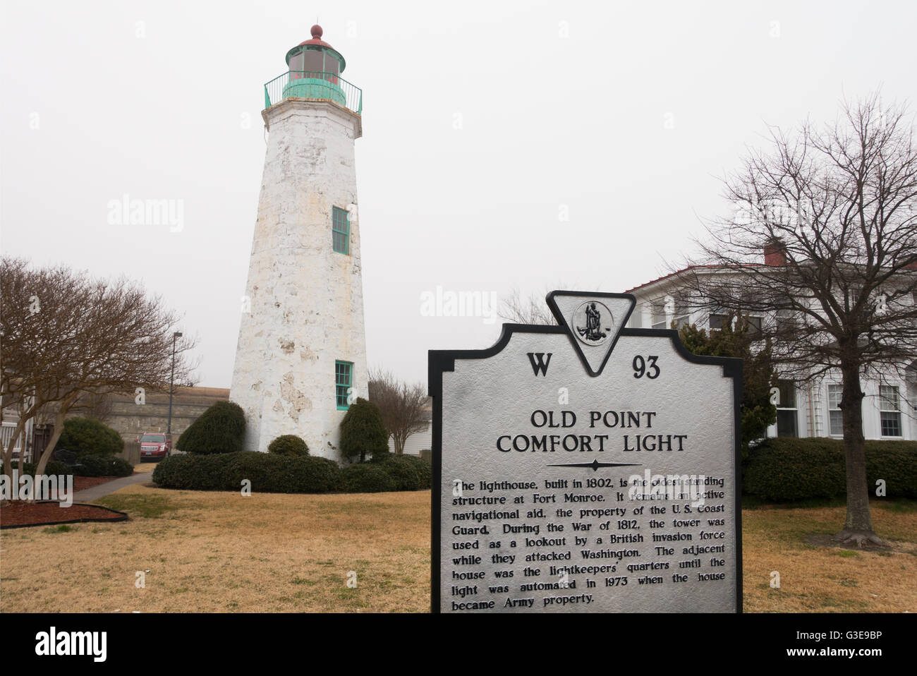 Old Point comfort lighthouse Virginia Stock Photo - Alamy