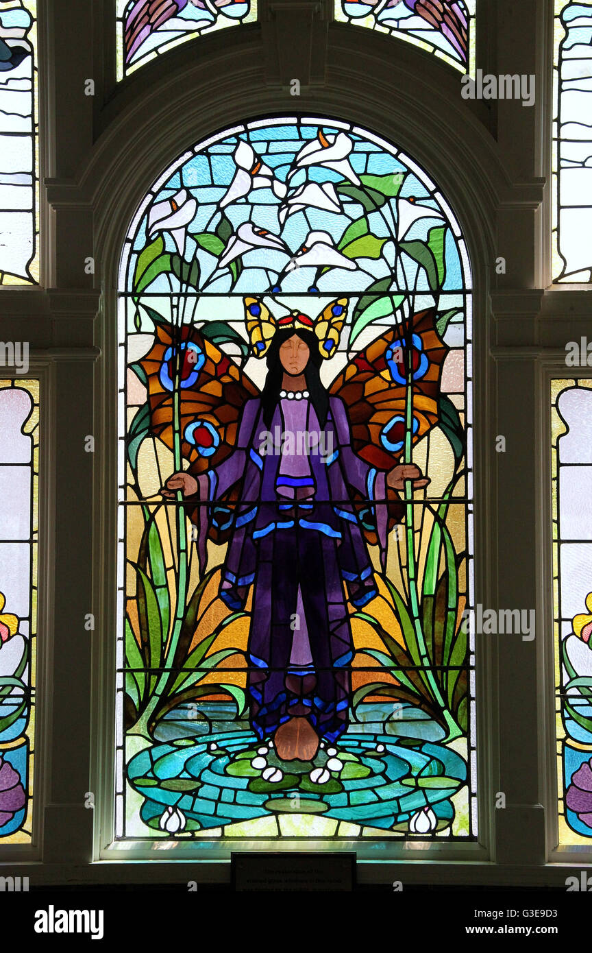 Angel of Purity Stained Glass Window at Victoria Baths in Manchester ...