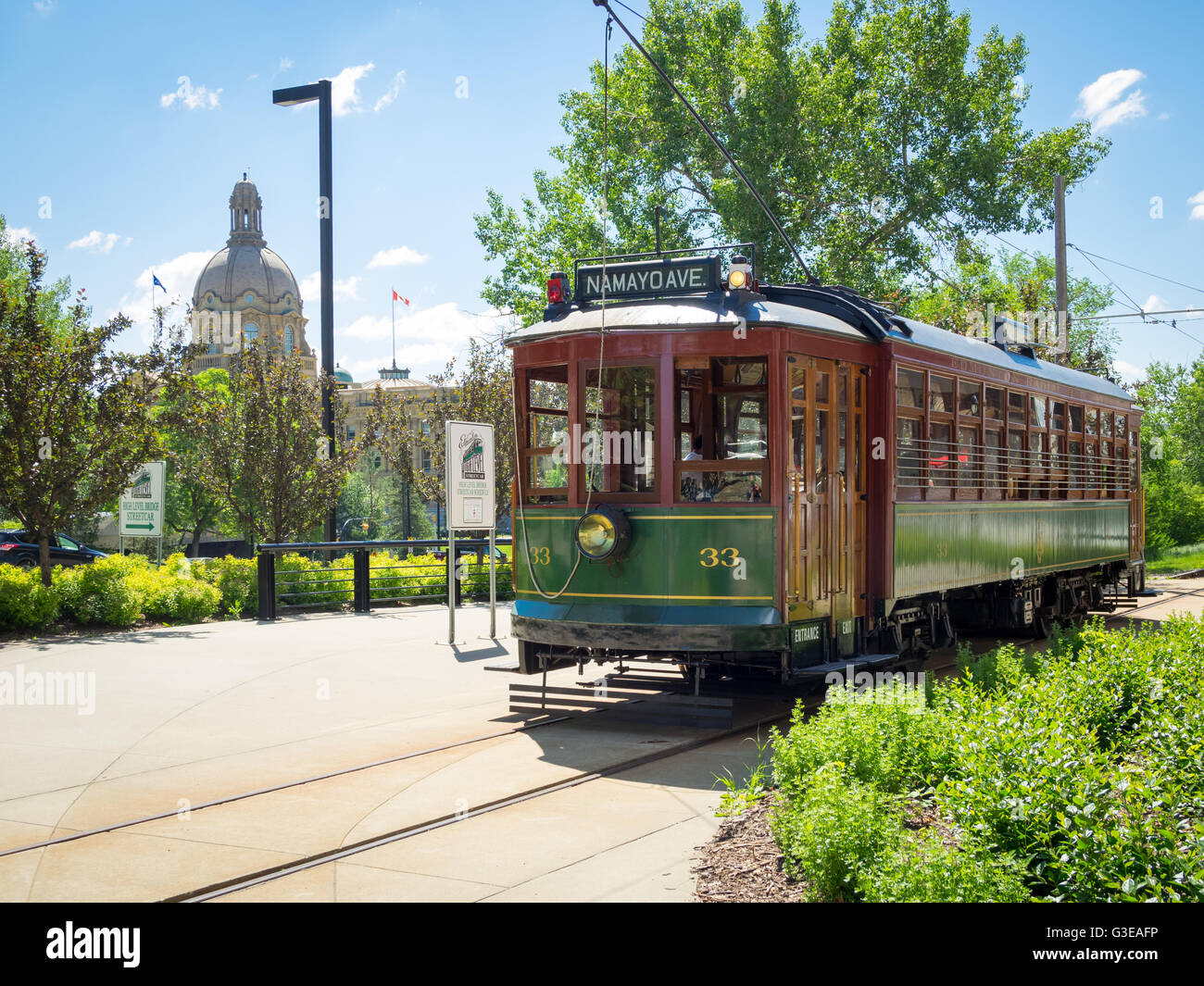 The High Level Bridge Streetcar in Edmonton, Alberta, Canada Stock ...