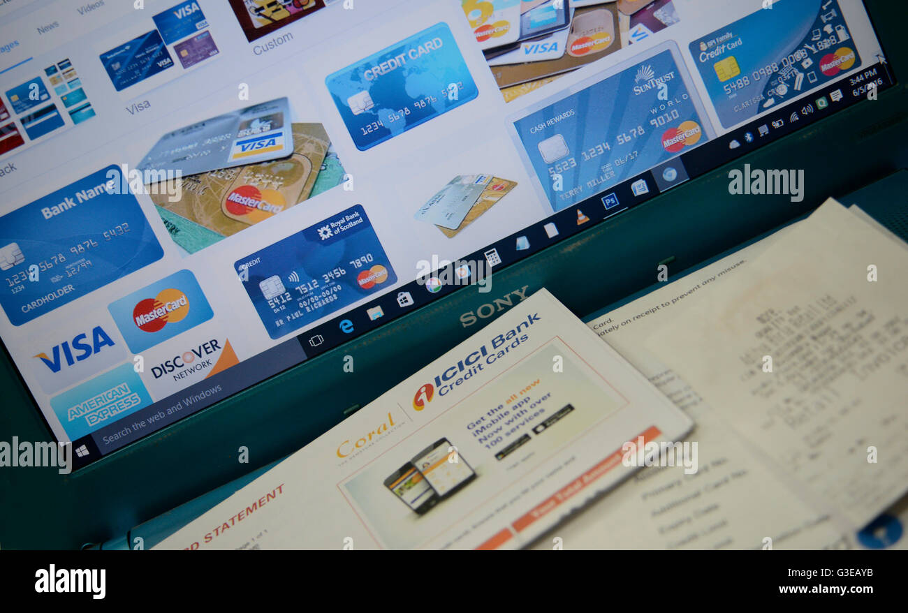 Bill payment and credit card Stock Photo - Alamy