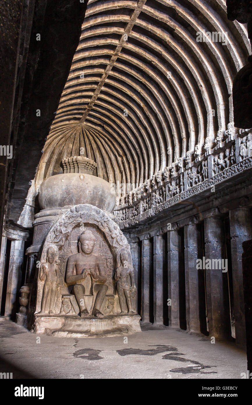 Ellora caves inside hi-res stock photography and images - Alamy