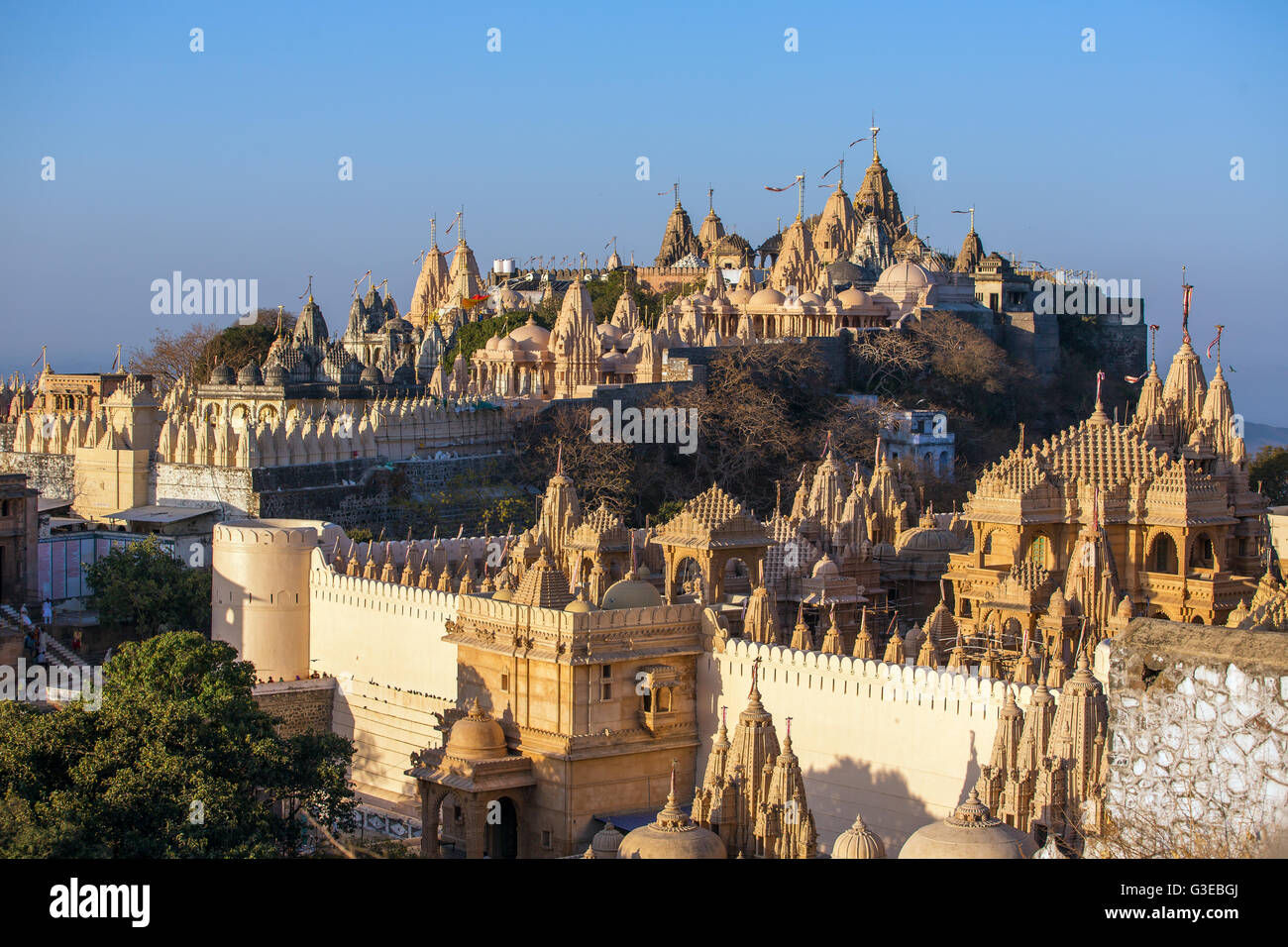 Jain temples on top of Shatrunjaya hill. Palitana (Bhavnagar district ...