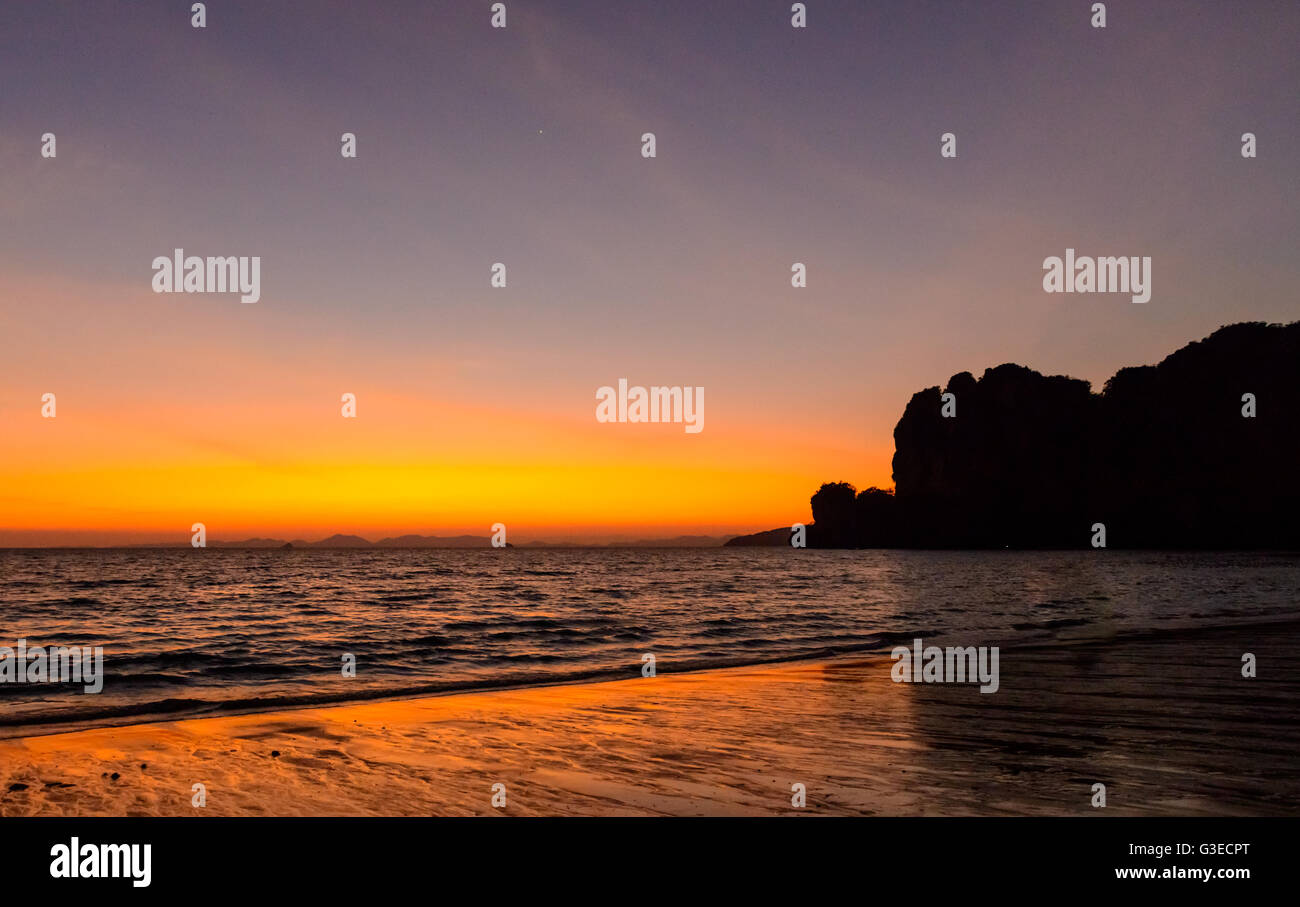 Railay Beach Sunset, Thailand Stock Photo - Alamy