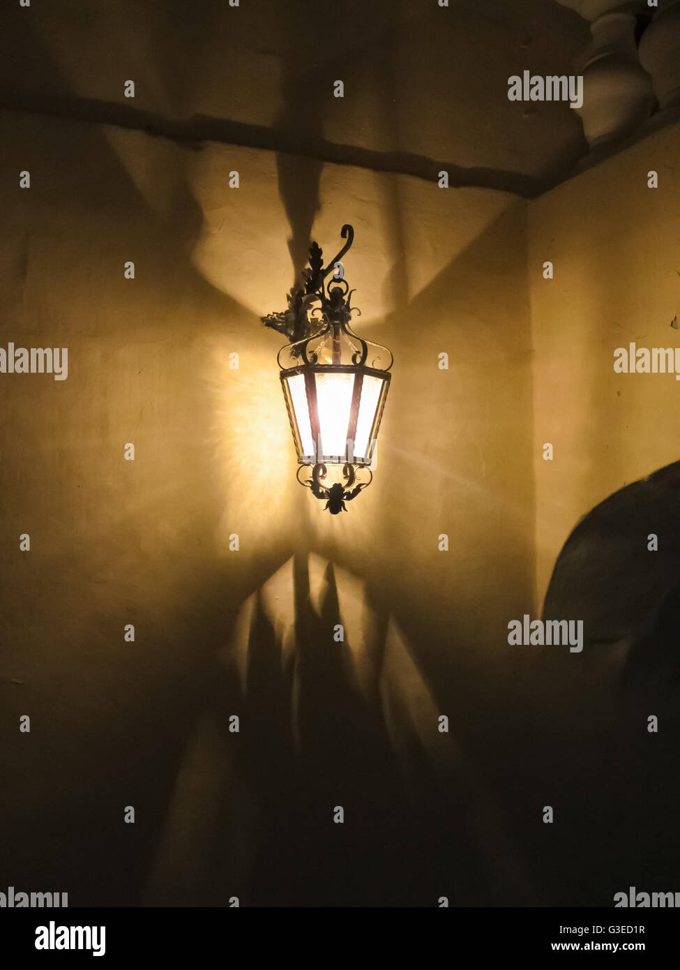 ancient lamp and shadows Stock Photo - Alamy