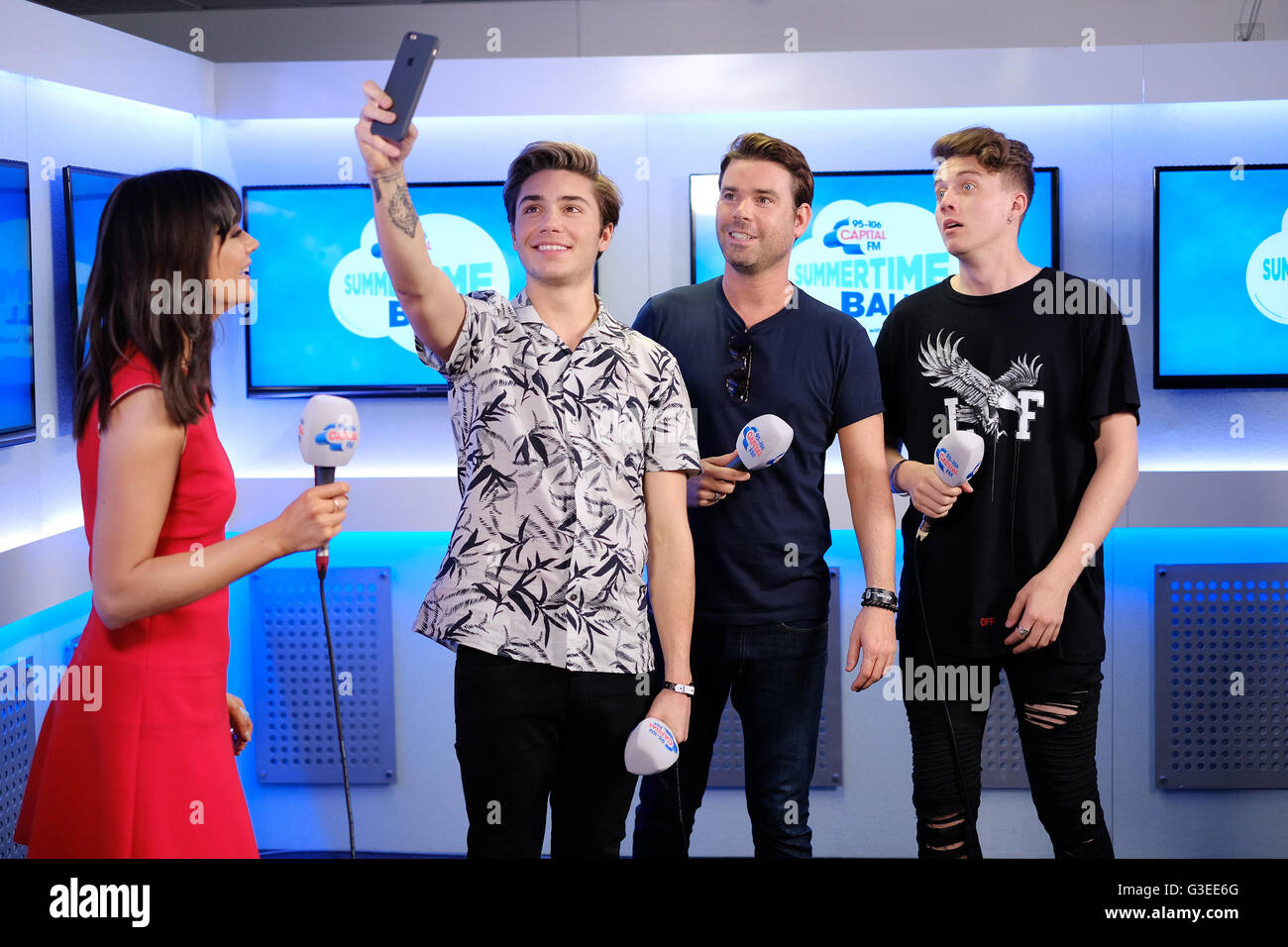 EDITORIAL USE ONLY Lilah Parsons, George Shelley, Dave Berry and Roman ...