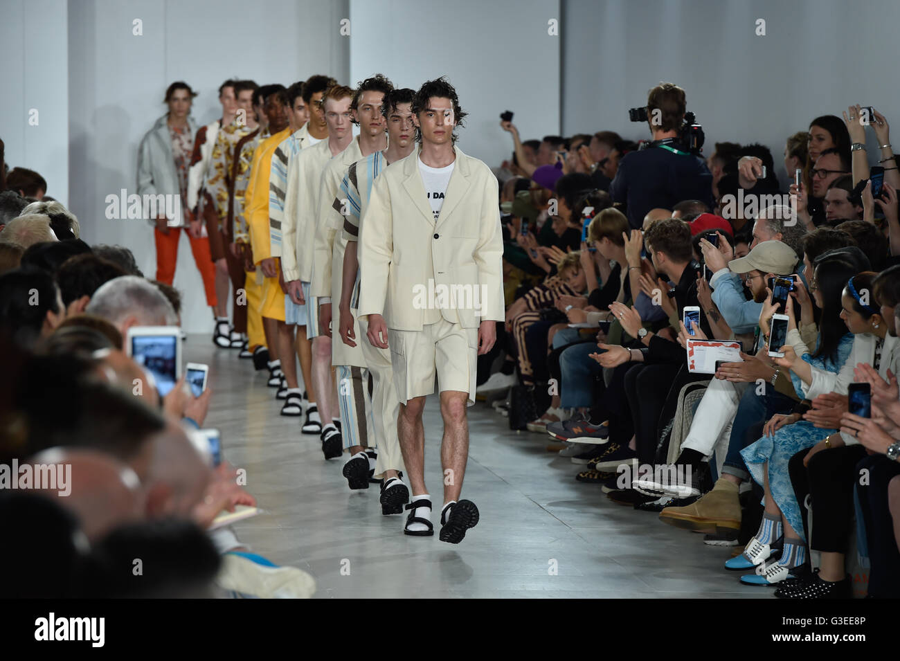 Models on the catwalk during the Lou Dalton Collections Men SS17 show ...