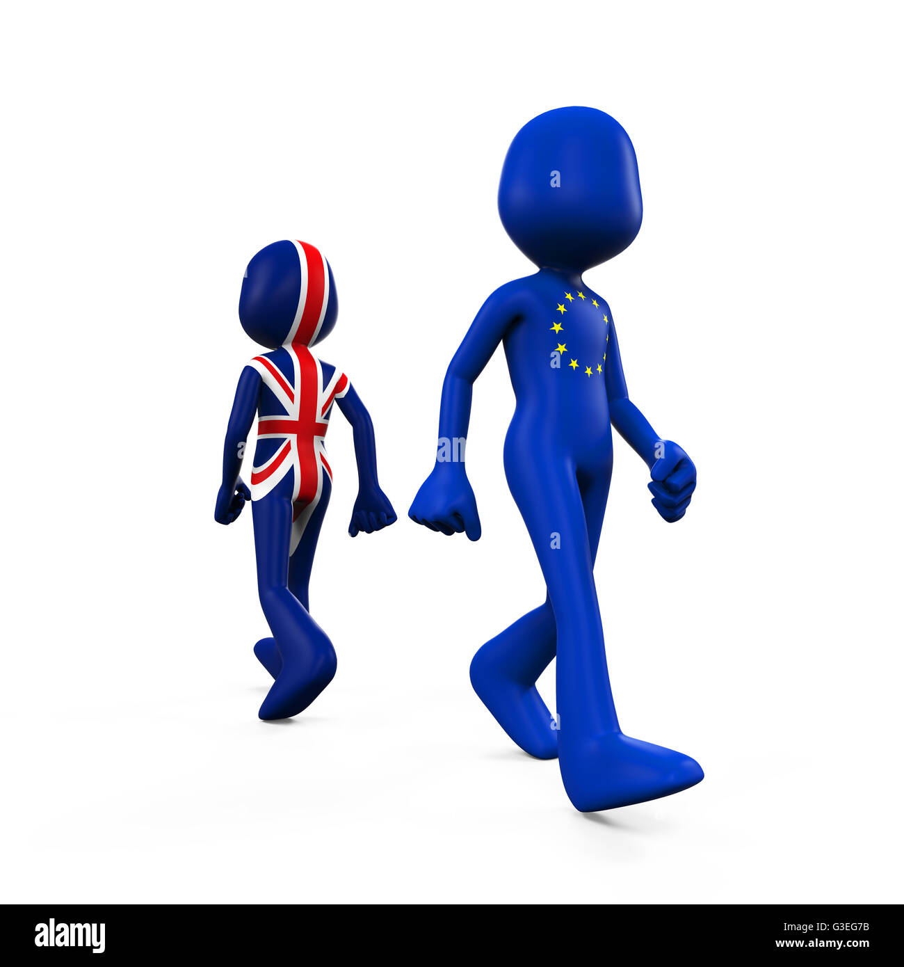 Great Britain and European Union Character Stock Photo - Alamy