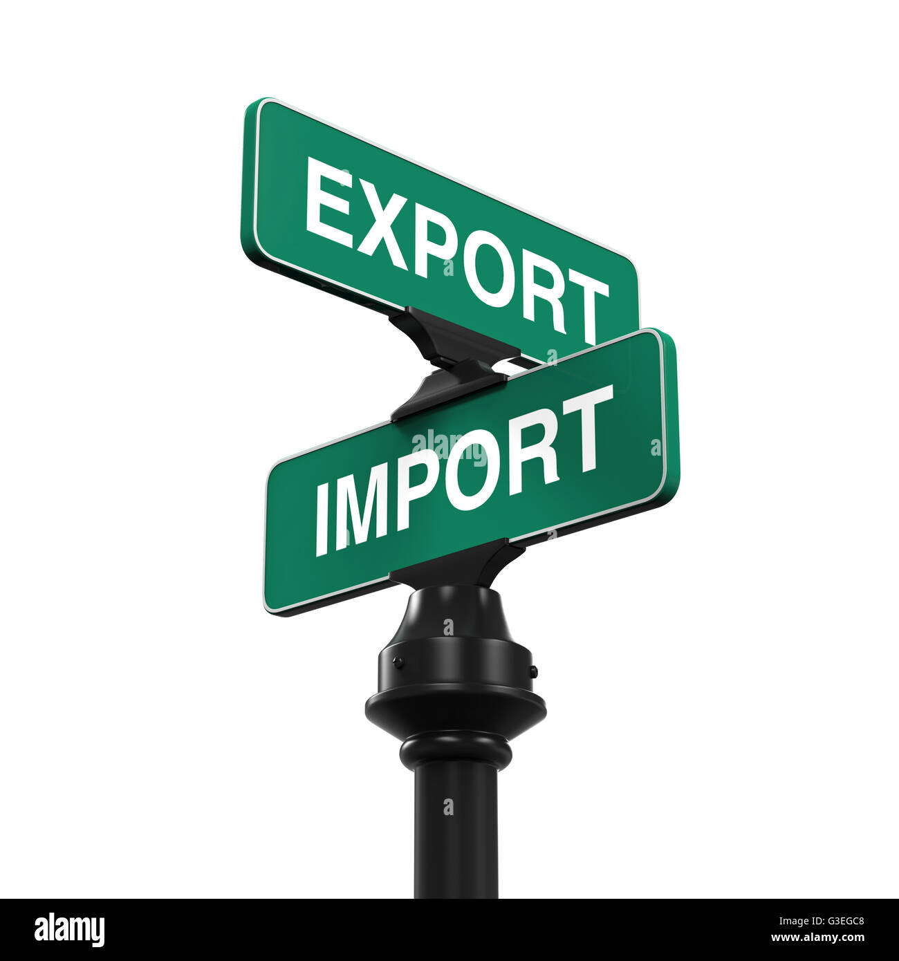 Direction Sign of Export and Import Stock Photo - Alamy Direction Sign of Export and Import Stock Photo - Alamy