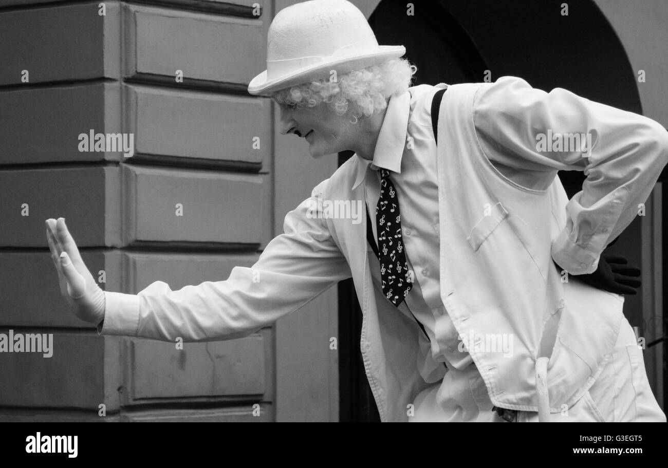 Street male mime entertaining tourists Stock Photo - Alamy