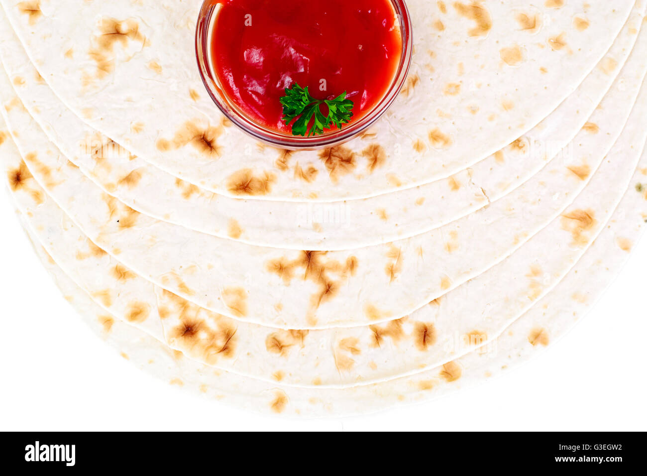 Armenian Lavash with Tomato Adzhika Stock Photo - Alamy