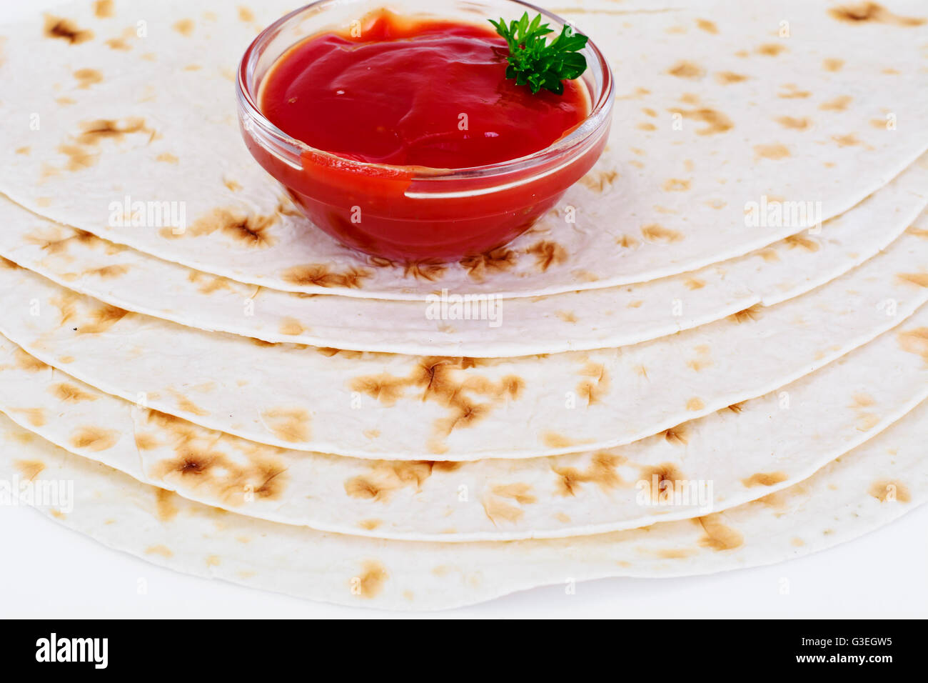Armenian Lavash with Tomato Adzhika Stock Photo - Alamy