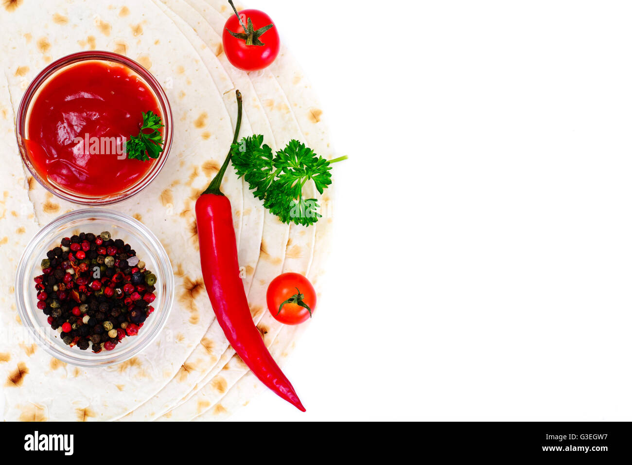 Armenian Lavash with Tomato Adzhika Stock Photo - Alamy